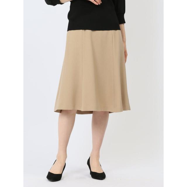 【NEW】m．f．エディトリアル（m．f．editorial）/ストレッチウォッシャブル Aラインスカート キャメル(セットアップ可能)
