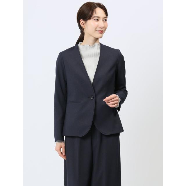 m．f．エディトリアル（m．f．editorial）/【ストレッチ ウォッシャブル】m．f．エディトリアル カラーレスジャケット 紺(セットアップ…