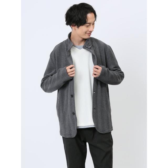 m．f．エディトリアル（m．f．editorial）/m．f．エディトリアル ふくれジャガード 3ボタン イタリアンカラージャケット