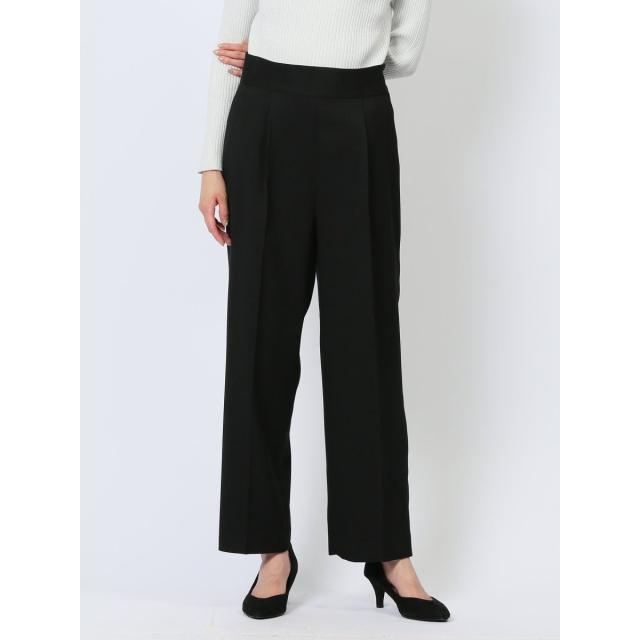 m．f．エディトリアル（m．f．editorial）/ウーリッシュ ワイドパンツ 黒(セットアップ可能)