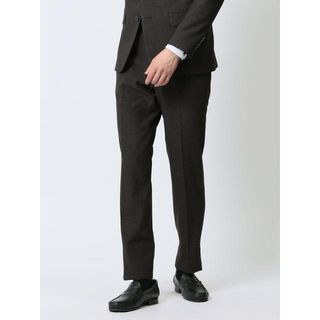 m．f．エディトリアル（m．f．editorial）/m．f．エディトリアル ストレッチウォッシャブル ノータックパンツ 組織こげ茶(セットアップ…