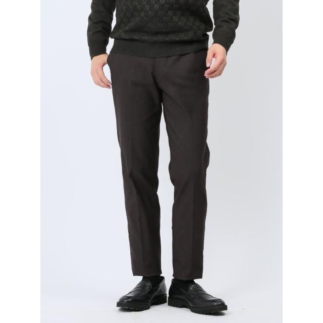 m．f．エディトリアル（m．f．editorial）/m．f．エディトリアル スーパーストレッチ裏起毛 ノータック ビジネスパンツ ピケこげ茶