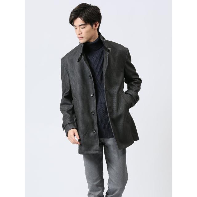 m．f．エディトリアル（m．f．editorial）/【表地ストレッチ】 ニットメルトン 衿ベルト スタンドコート