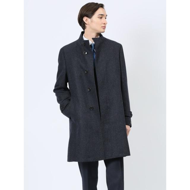 m．f．エディトリアル（m．f．editorial）/ウール混 スタンドコート 組織紺