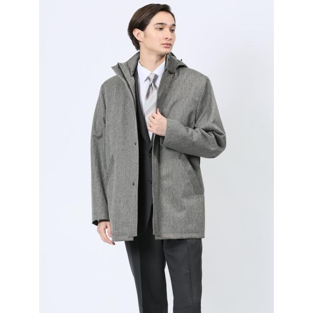 m．f．エディトリアル（m．f．editorial）/m．f．エディトリアル 【撥水　防風】 フード着脱 ヘリンボンコート