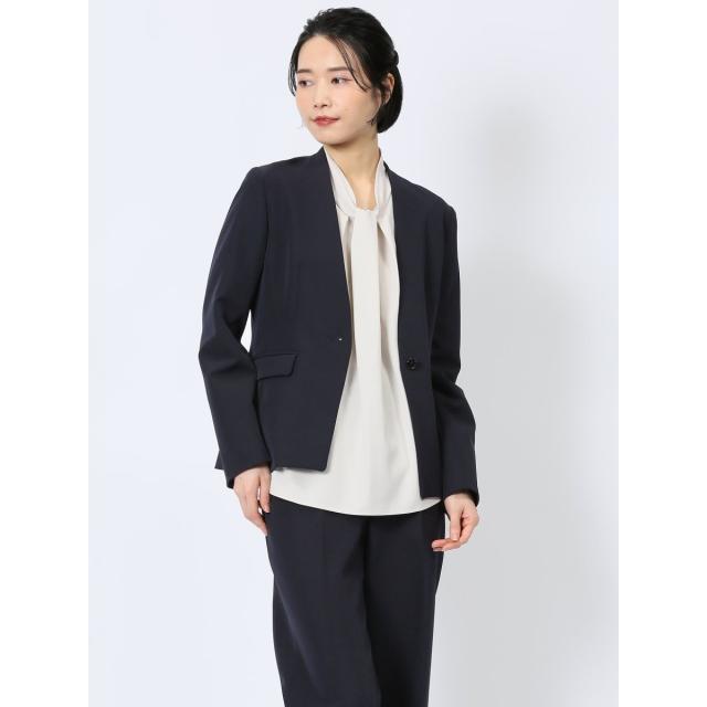 m．f．エディトリアル（m．f．editorial）/【ストレッチ ウォッシャブル】m．f．エディトリアル カラーレスジャケット 紺(セットアップ…