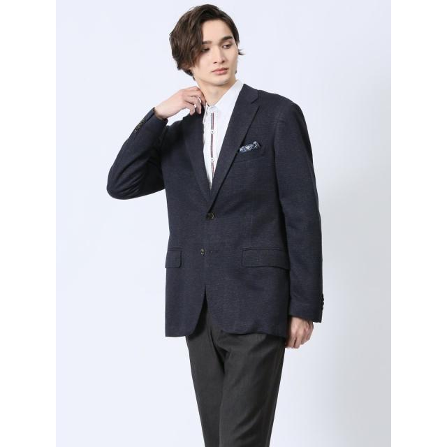 m．f．エディトリアル（m．f．editorial）/m．f．エディトリアル ITALY レーヨン混ニット 2ボタンジャケット 紺