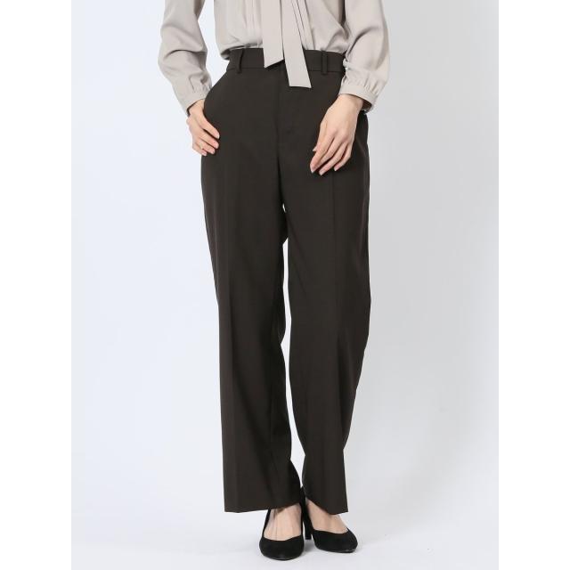 m．f．エディトリアル（m．f．editorial）/【ストレッチ ウォッシャブル】m．f．エディトリアル 麻調 ワイドパンツ こげ茶(セットアッ…