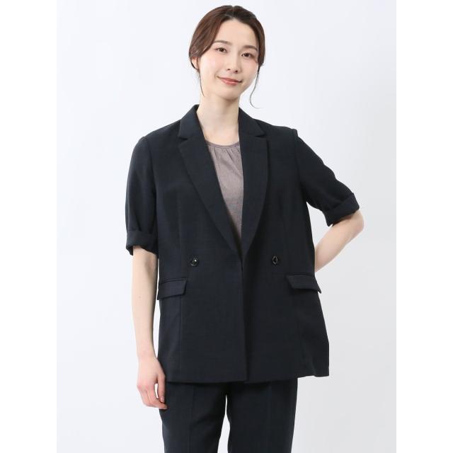 m．f．エディトリアル（m．f．editorial）/【ウォッシャブル イージーケア】m．f．エディトリアル ダブルジャケット 紺(セットアップ可…