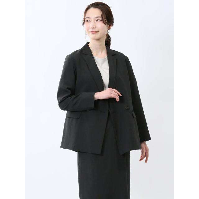 m．f．エディトリアル（m．f．editorial）/【接触冷感 ウォッシャブル】m．f．エディトリアル 杢調ダブルジャケット 黒(セットアップ可…