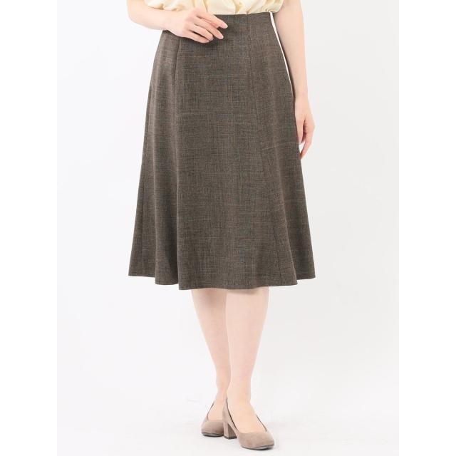 m．f．エディトリアル（m．f．editorial）/ストレッチウォッシャブル シャーク フレアースカート こげ茶(セットアップ可能)