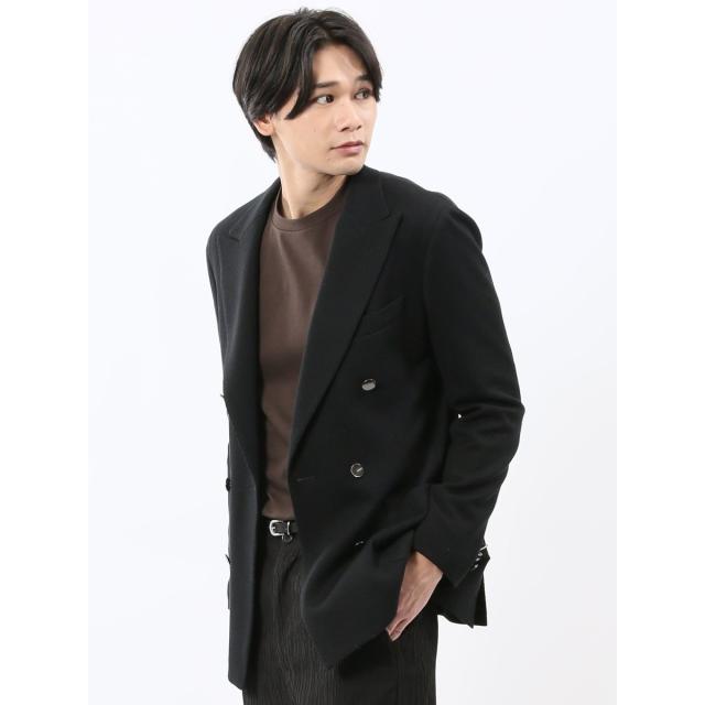 m．f．エディトリアル（m．f．editorial）/【表地ストレッチ】m．f．エディトリアル 綿混ニット ブレザー ダブルジャケット