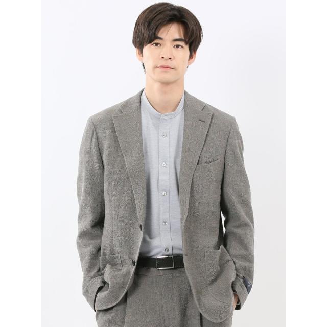 m．f．エディトリアル（m．f．editorial）/【ストレッチ ウール混サッカー】m．f．エディトリアル 2ボタンジャケット(セットアップ可能)