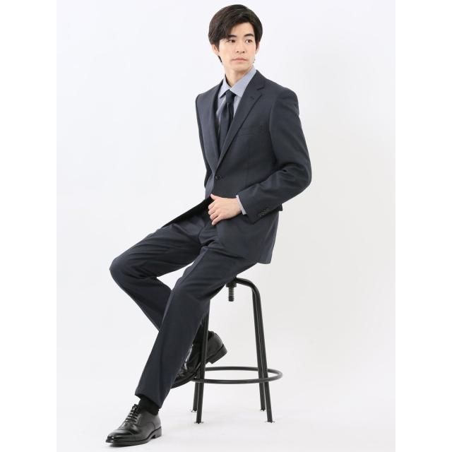 m．f．エディトリアル（m．f．editorial）/【ストレッチ ウォッシャブル】m．f．エディトリアル 2ボタン2ピース スーツ チェック紺