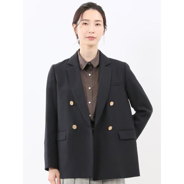 m．f．エディトリアル（m．f．editorial）/【ストレッチ ウォッシャブル】m．f．エディトリアル ダブルジャケット 紺(セットアップ可能)