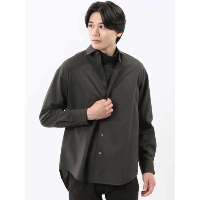 m．f．エディトリアル（m．f．editorial）/【ウール混ストレッチ】m．f．エディトリアル レギュラーカラー長袖シャツ