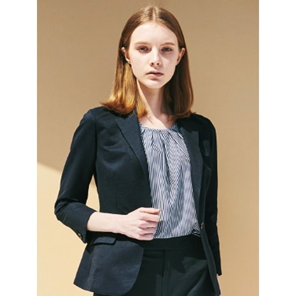 m．f．エディトリアル（m．f．editorial）/【ストレッチ クールドッツ】m．f．エディトリアル 1釦7分袖ジャケット 紺(セットアップ可能)