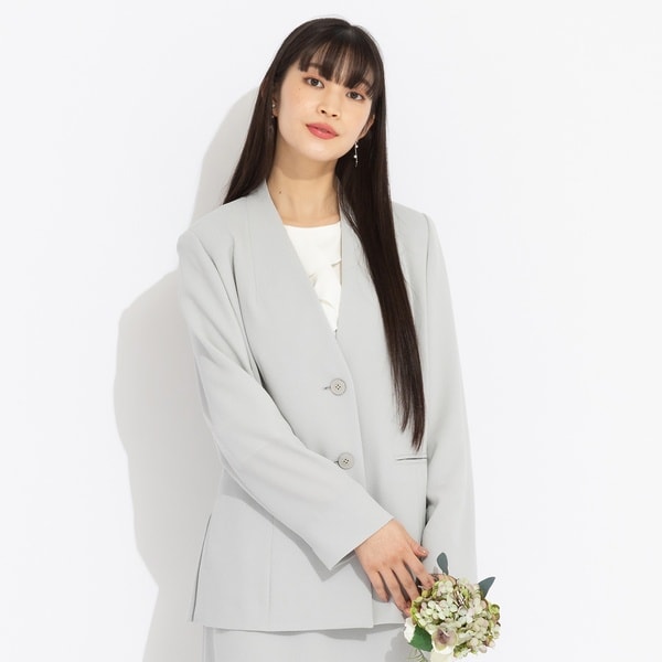 リリアンビューティ（Liliane Burty）/【セットアップ対応】デニット　ノーカラージャケット