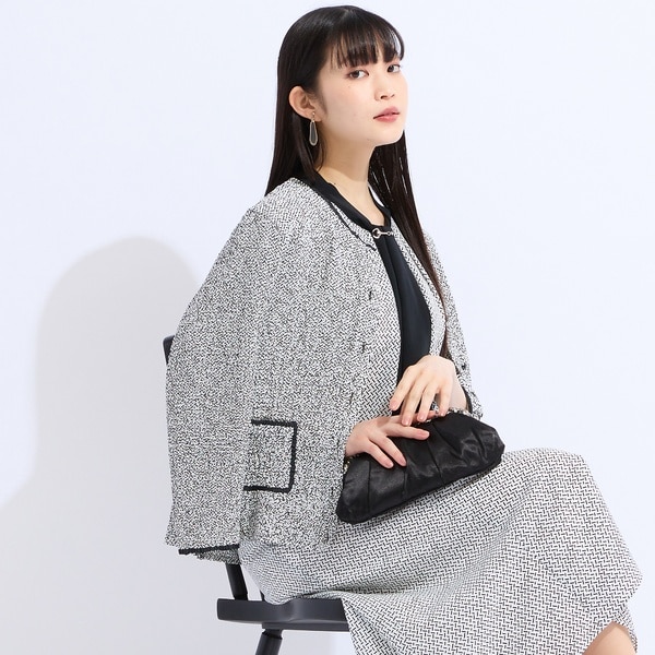 リリアンビューティ（Liliane Burty）/【セットアップ対応】ウォッシャブル幾何プリントプリーツジャケット