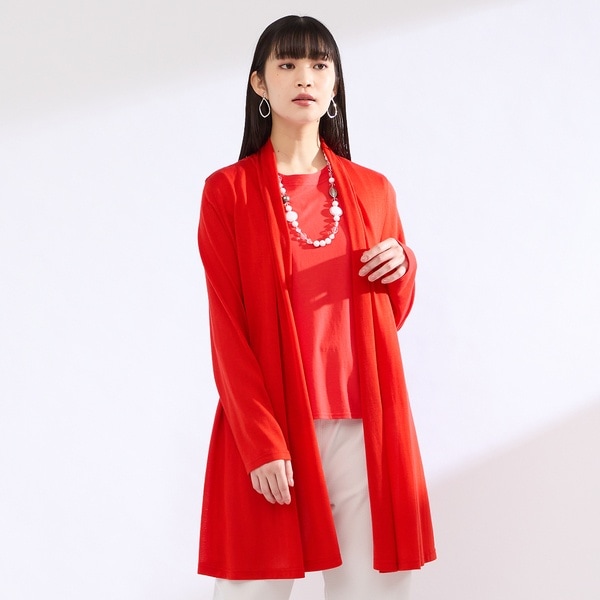 リリアンビューティ（Liliane Burty）/【M〜4L】ウォッシャブル着流しシアーカーディガン