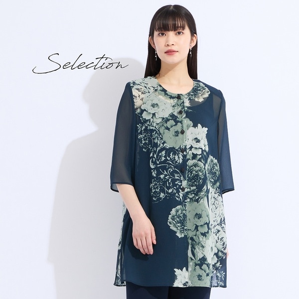 リリアンビューティ（Liliane Burty）/【11〜17号】フラワーパネル楊柳ブラウス