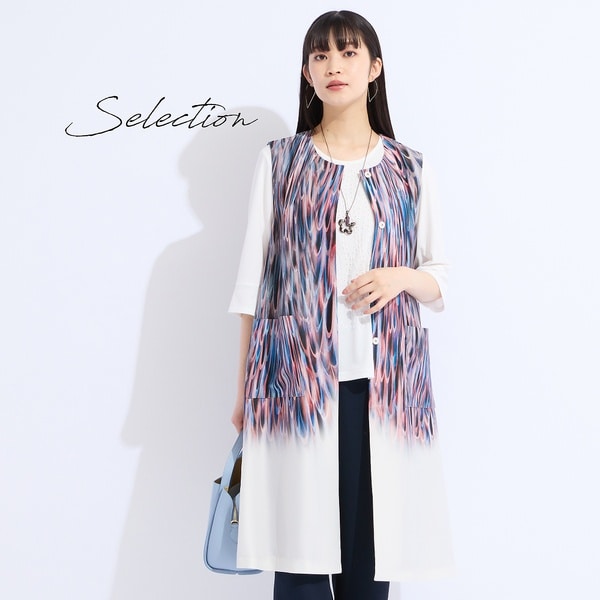 リリアンビューティ（Liliane Burty）/【11〜17号】フランス製素材ループプリントベスト