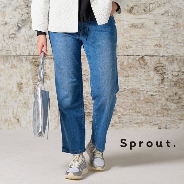 リリアンビューティ（Liliane Burty）/【L〜4L】ウォッシャブルニットデニム　ブルー