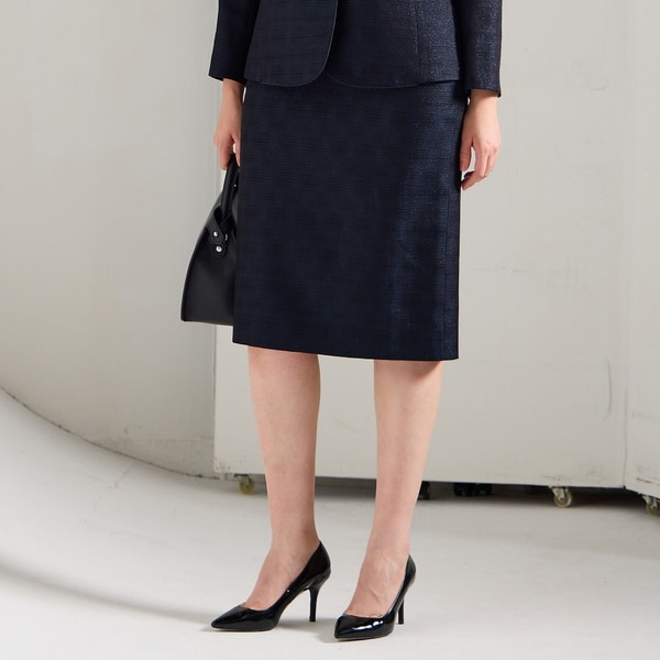 リリアンビューティ（Liliane Burty）/【13〜25号/セットアップ対応】米沢織ラメツイードタイトスカート