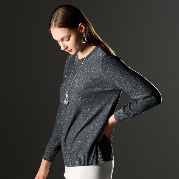 リリアンビューティ（Liliane Burty）/【L〜4L/アンサンブル対応】スパンコールプルオーバーニット