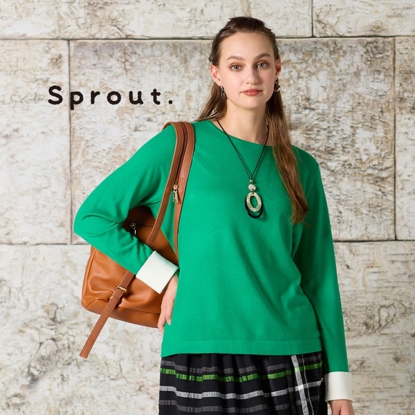 リリアンビューティ（Liliane Burty）/【L〜４L】袖カフス配色ニット