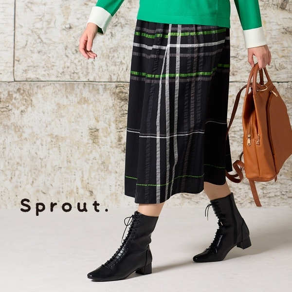 リリアンビューティ（Liliane Burty）/【L〜４L】新潟素材チェックスカート