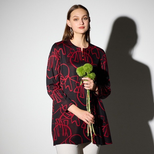 リリアンビューティ（Liliane Burty）/【M〜４L】裏起毛ジャカードチュニック