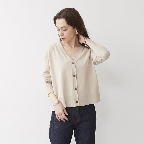 コレックス（collex）/ハイツイストコットンVネックカーディガン