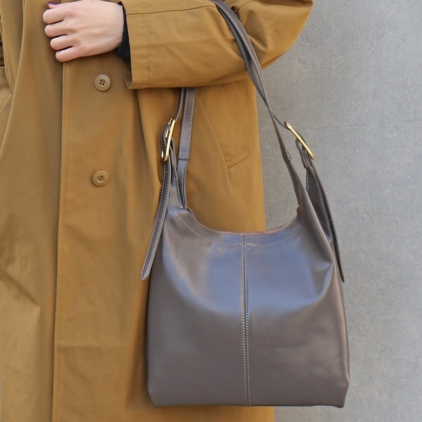 コレックス（collex）/【WEB限定】【BEAURE/ヴュレ】カウレザー トライアングル トートバッグ