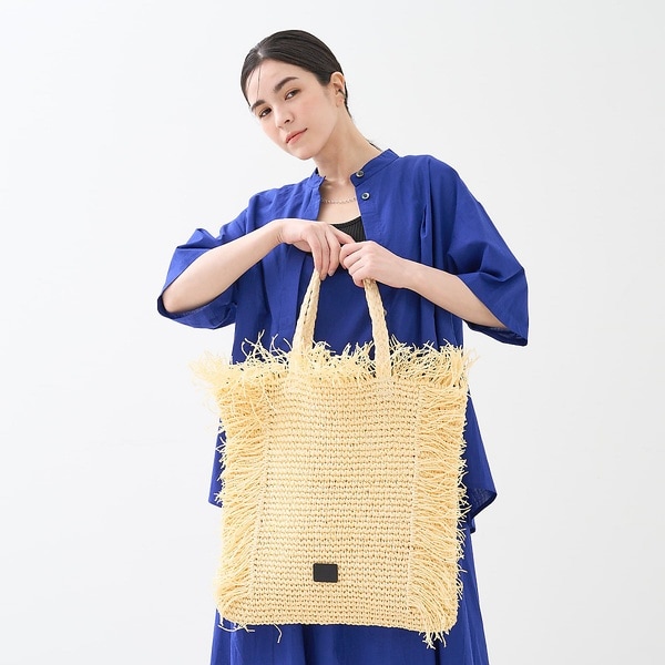 コレックス（collex）/【Swaraj /スワラージ】手編み ラフィア フリンジ トートバッグ