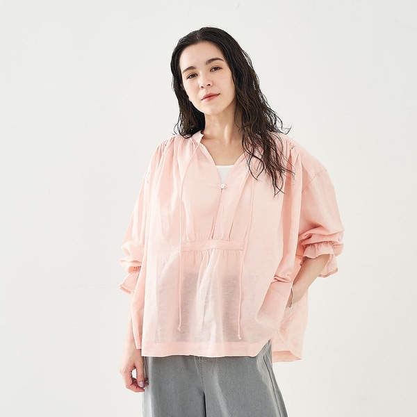 コレックス（collex）/リネンコットンギャザーブラウス