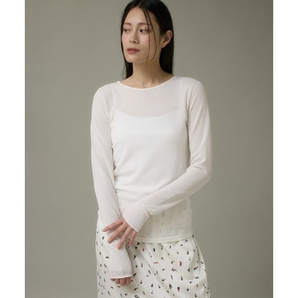 イッツインターナショナル（I．T．’S． international）/シアーテレコクルーネックプルオーバー