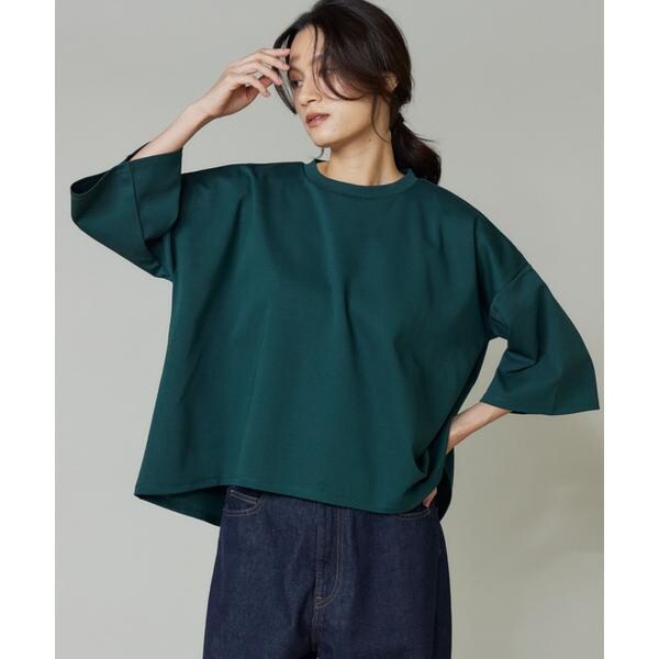 イッツインターナショナル（I．T．’S． international）/ポンチ5分袖フレアー袖プルオーバー