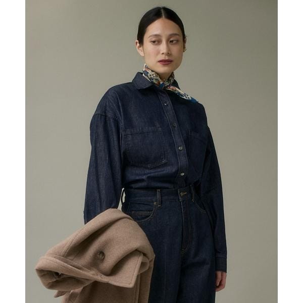 イッツインターナショナル（I．T．’S． international）/オーバーサイズ反応染デニムシャツ