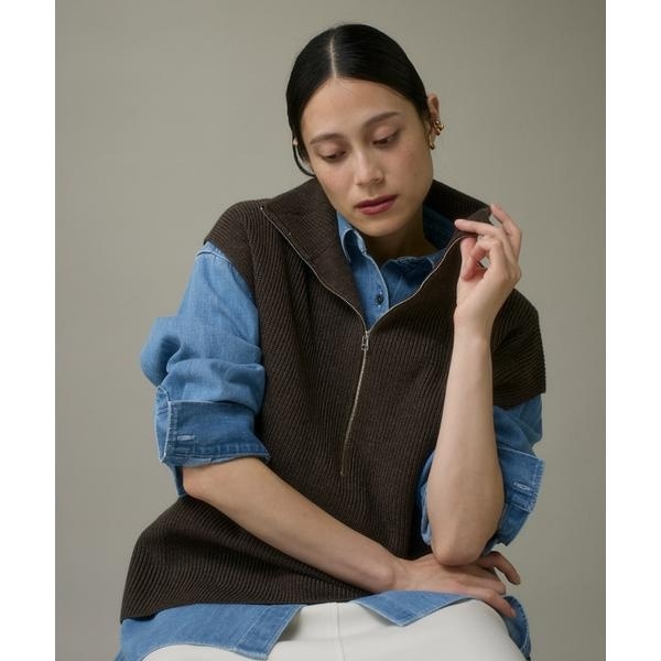 イッツインターナショナル（I．T．’S． international）/ハーフジップニットジレ