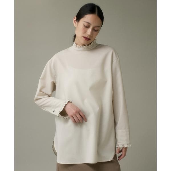 イッツインターナショナル（I．T．’S． international）/ウールフリルブラウス《アリエスウール Super120S’》