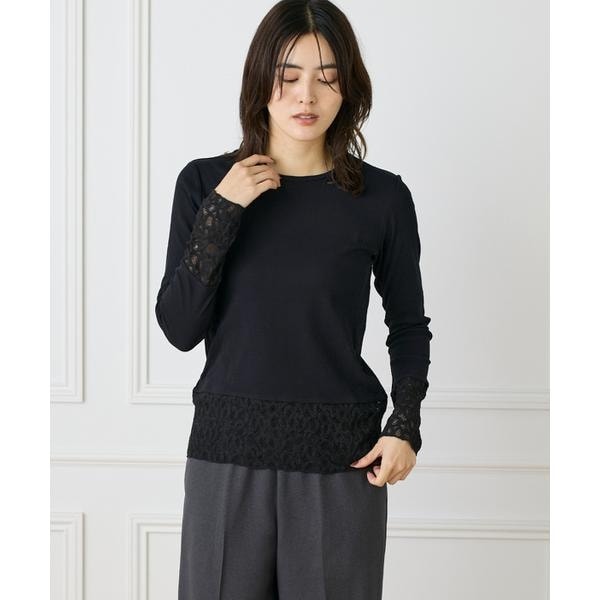 イッツインターナショナル（I．T．’S． international）/レースドッキングクルーネックカットソー