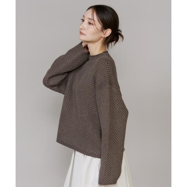 【NEW】イッツインターナショナル（I．T．’S． international）/ハニカムモックネックプルオーバー