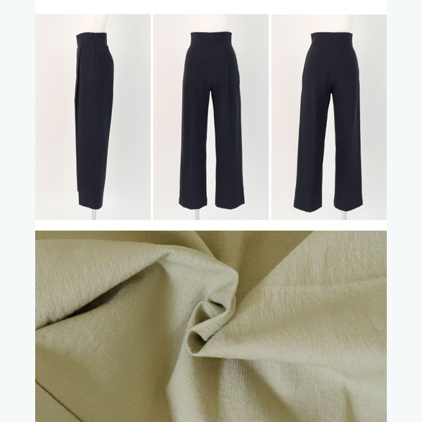 アンビエント（AMBIENT）/リネンライクウエストマークストレートパンツ