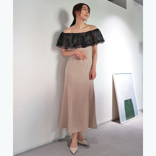 アンビエント（AMBIENT）/バルーンネック2ウェイオフショルダーセミフレアドレス