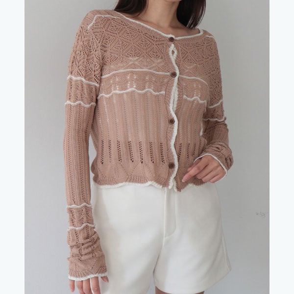 アンビエント（AMBIENT）/クロシェニットカーディガン