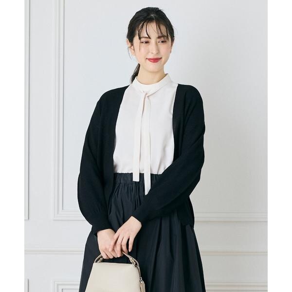 イネド（INED）/《大きいサイズ》鹿の子編み着流しホールガーメントカーディガン《Cuoo》