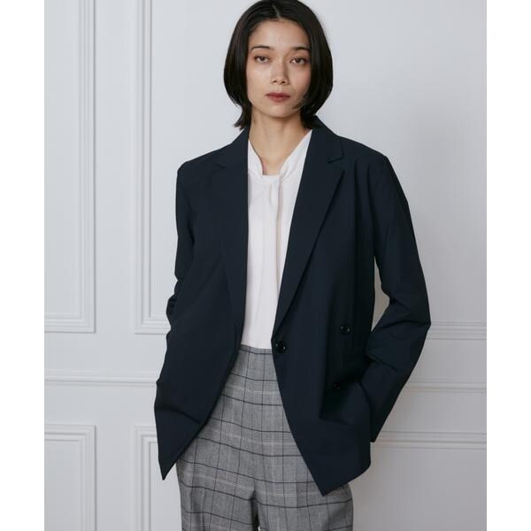イネド（INED）/《大きいサイズ》2WAYストレッチダブルブレストサイド釦ジャケット