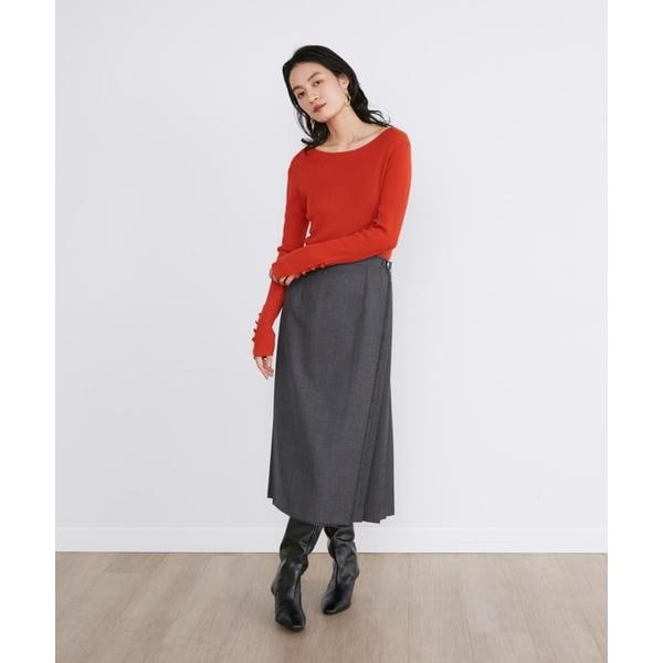 イネド（INED）/《大きいサイズ》ウールリブセーター