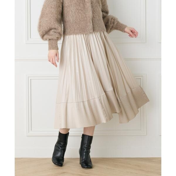 イネド（INED）/ダイヤモンド加工プリーツスカート